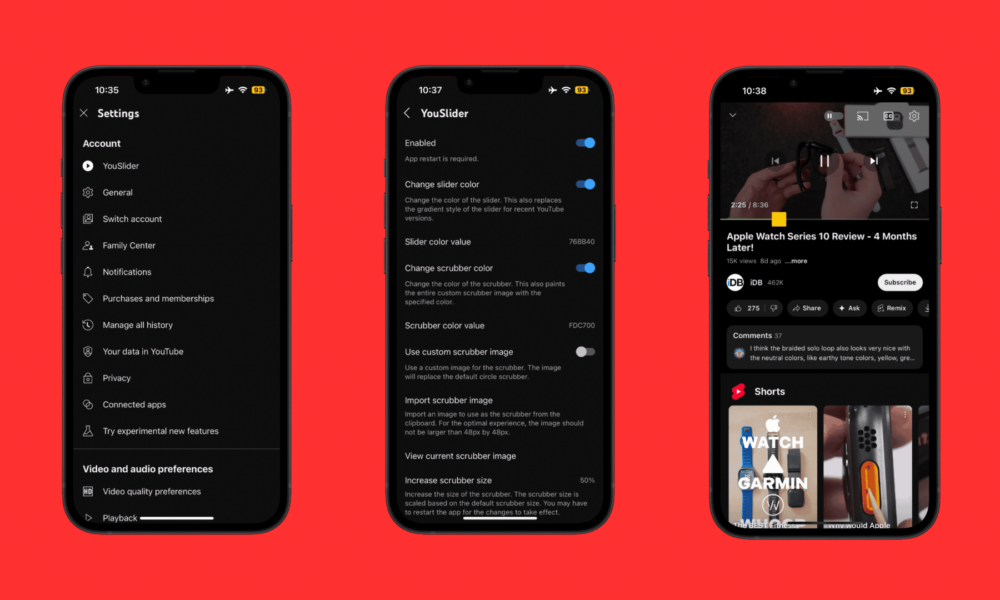 Personaliza tu experiencia en YouTube con YouSlider: el tweak que estabas esperando